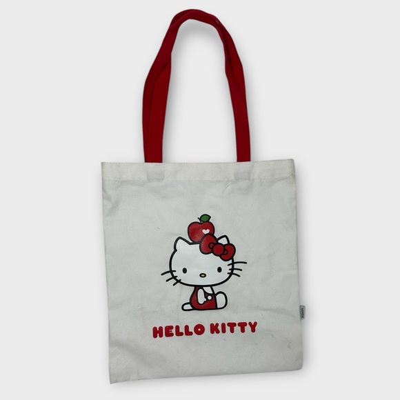 Sanrio | Bags | Hello Kitty Ivory Tote With Red Bow | Poshmark